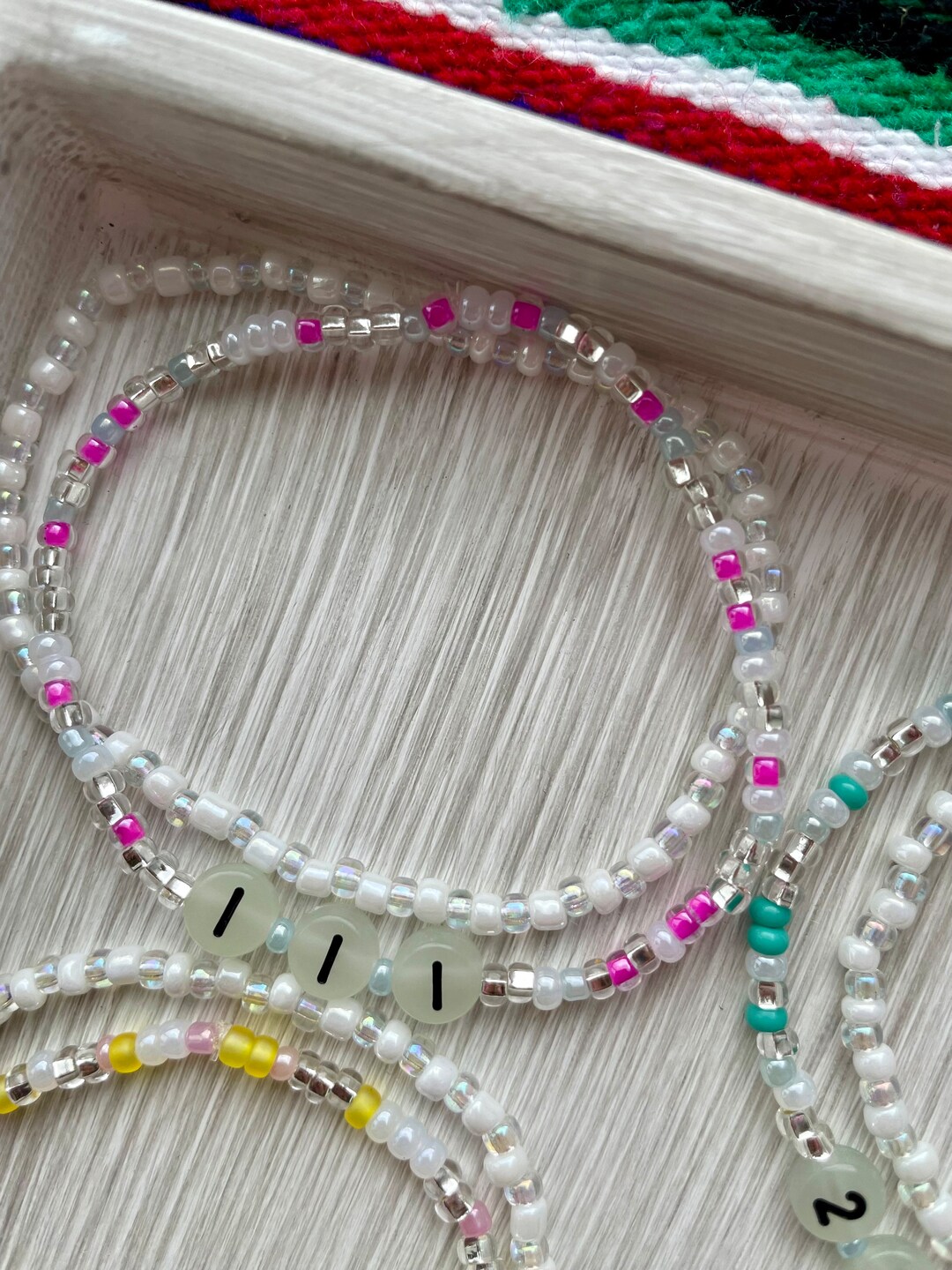 Angel Numbers Stackable Kandi Bead and Seed Bead Bracelet Duo - Y2K ...
