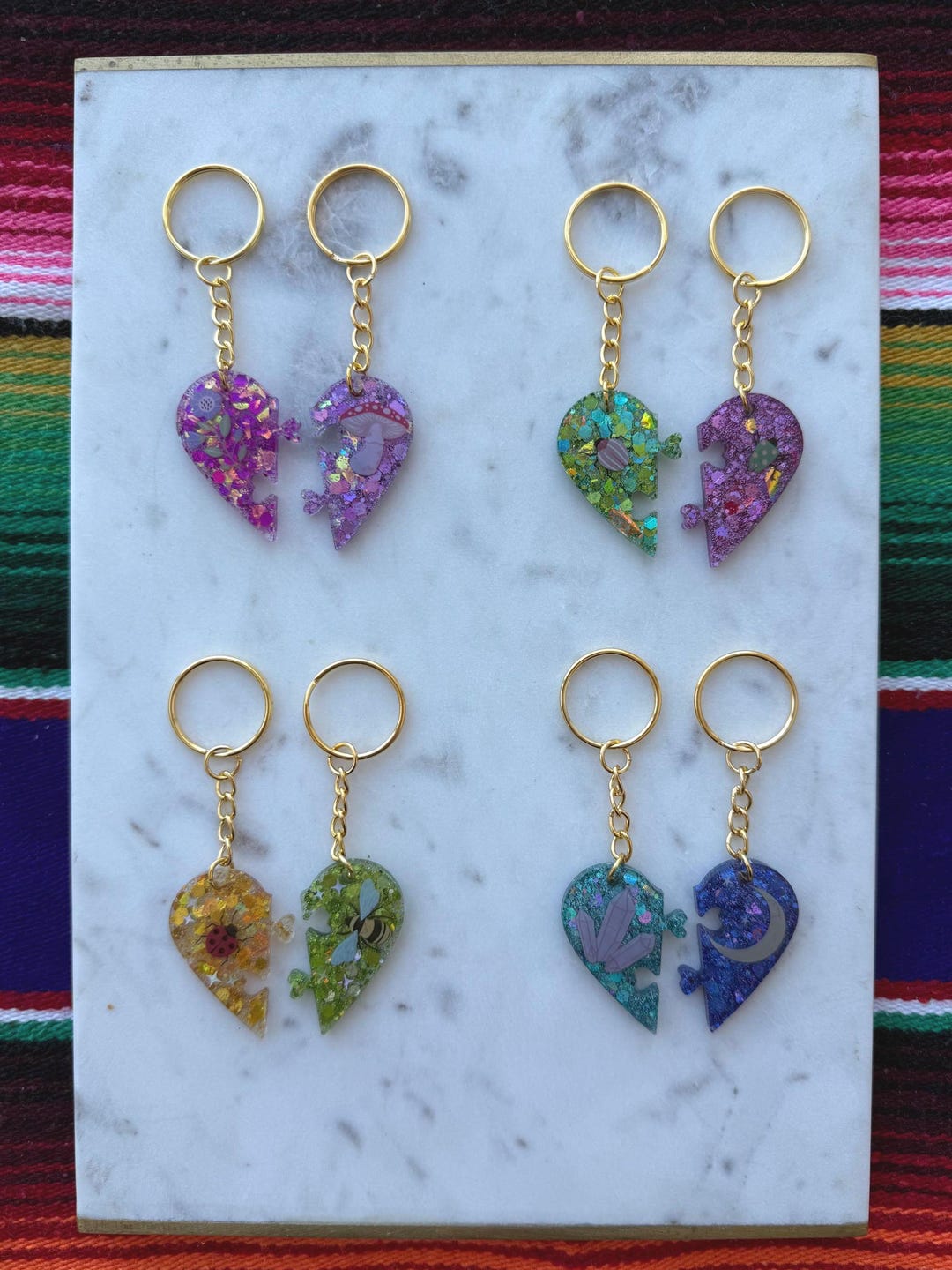 Resin Glitter Besties Keychain Duo - Acrylic Keychain - 00s Accessories ...