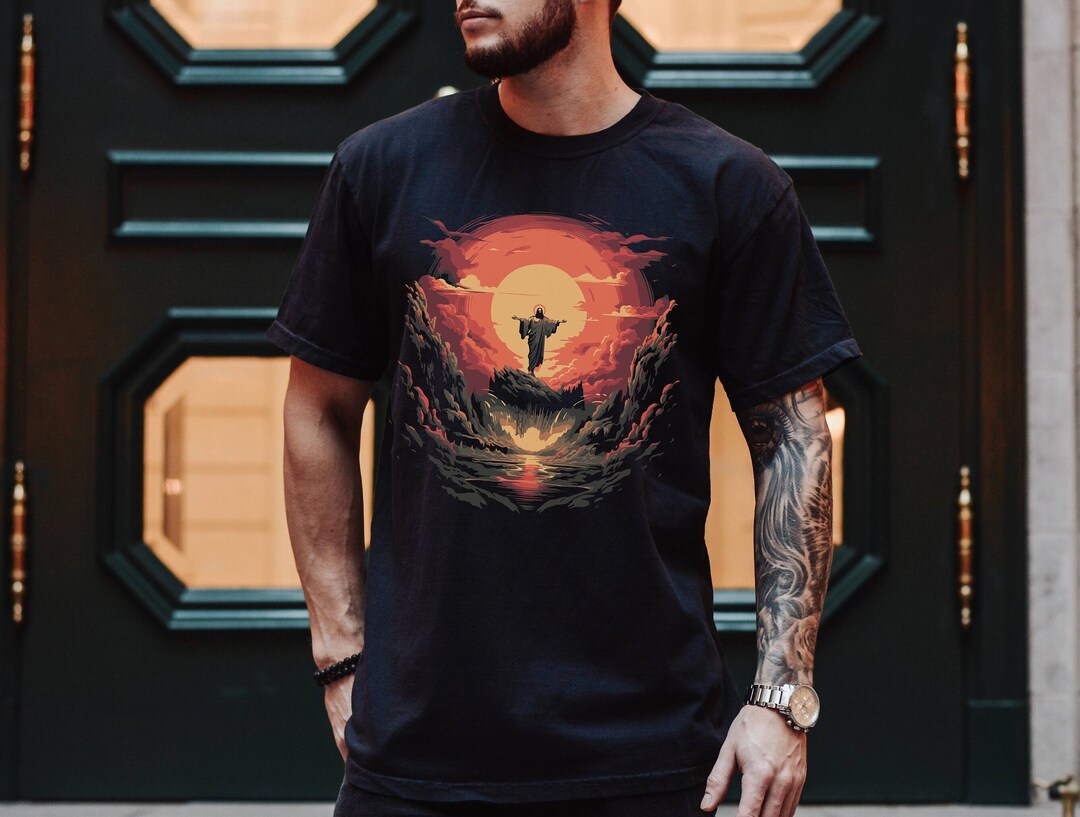 Moses Splitting the Sea Graphic Tee Religious Christian Shirt Faith ...