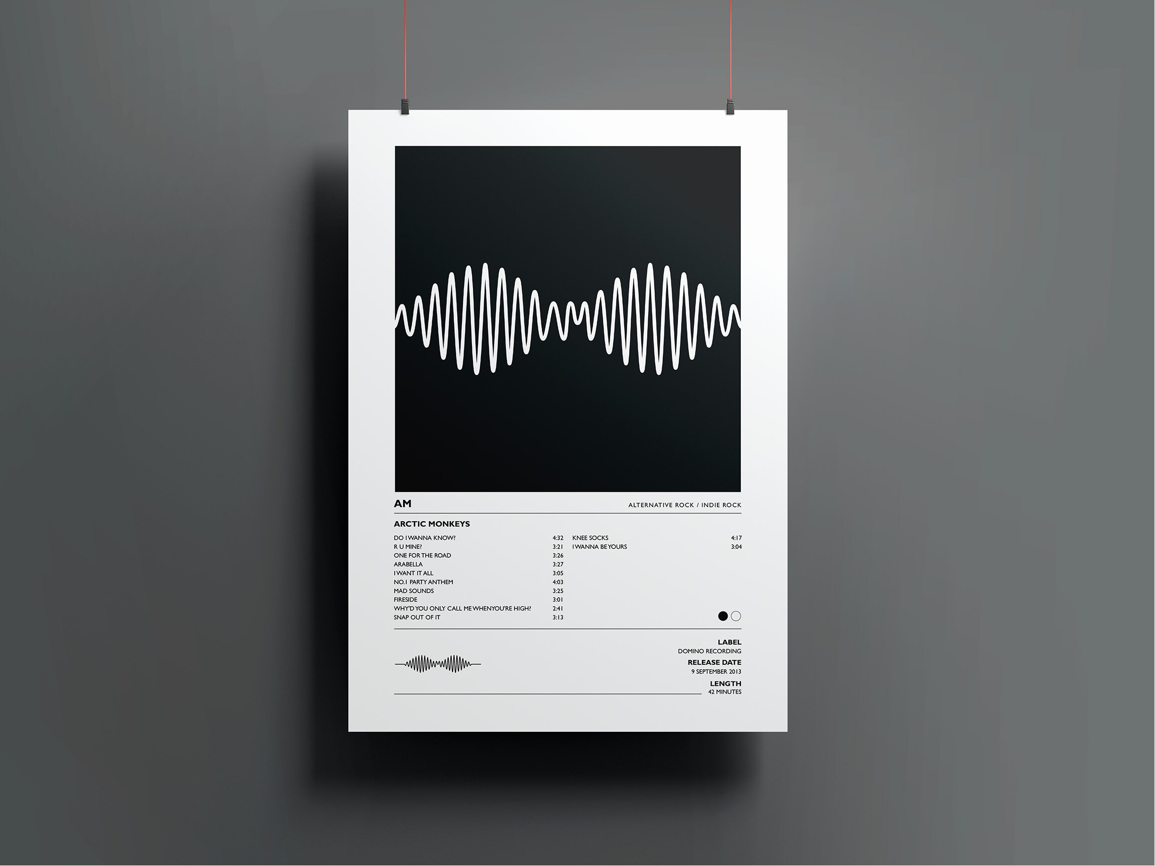 Arctic Monkeys AM Album Artwork / tracklist poster / Album music cover printing / Music album ...