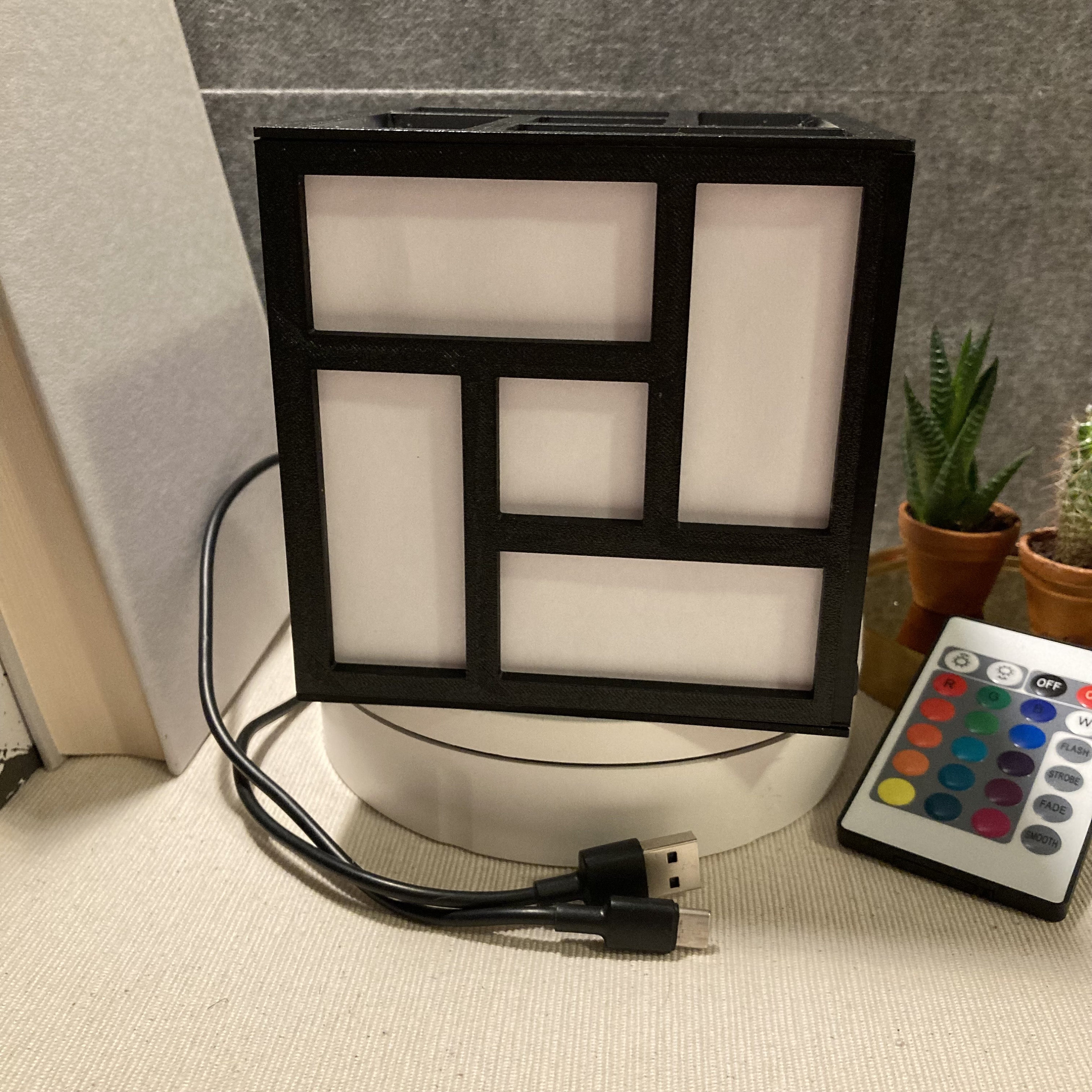 Minimalist Japanese Lantern Asian Style LED Night Light Shadow Box ...