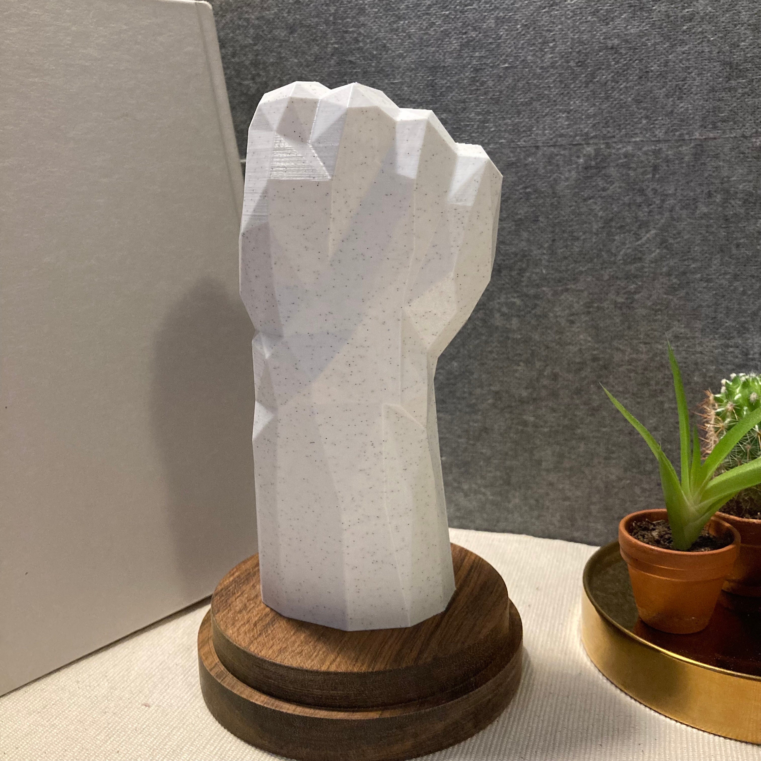 Fist Hand Statue: Low Poly Geometric Hand Gesture - Nordic Style ...