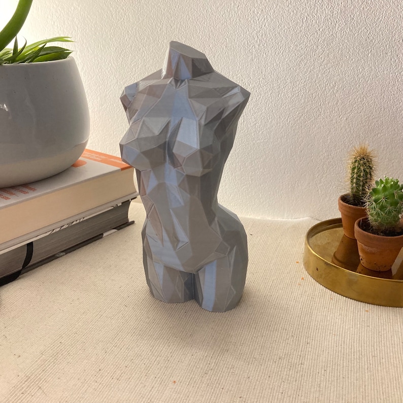 Female Torso Statue Low Poly Geometric Nordic Design Body Sculpture ...