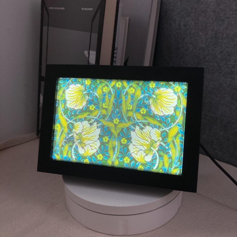 Pimpernel LED Light Box, 3D Printed Floral Shadow Box Decor - Etsy