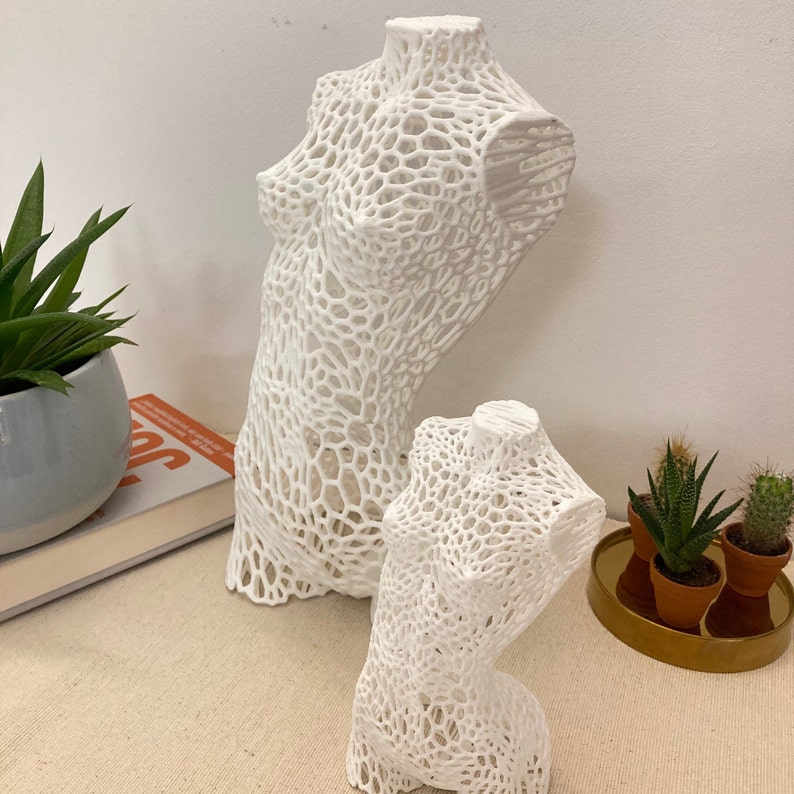 Voronoi Female Torso Statue, 3D Printed Home Decor - Etsy