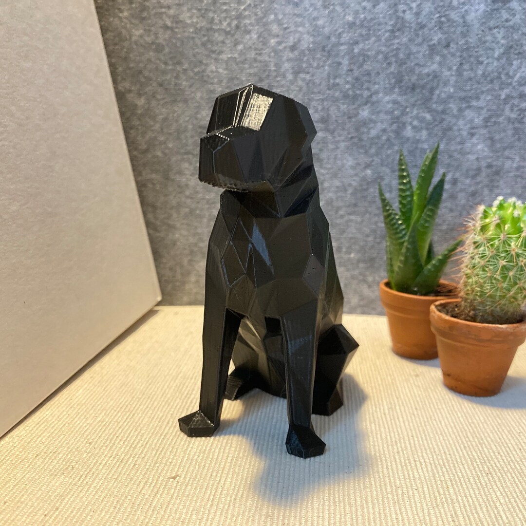 Labrador Retrievers Low Poly Statue Geometric 3D Printed Dog Sculpture ...