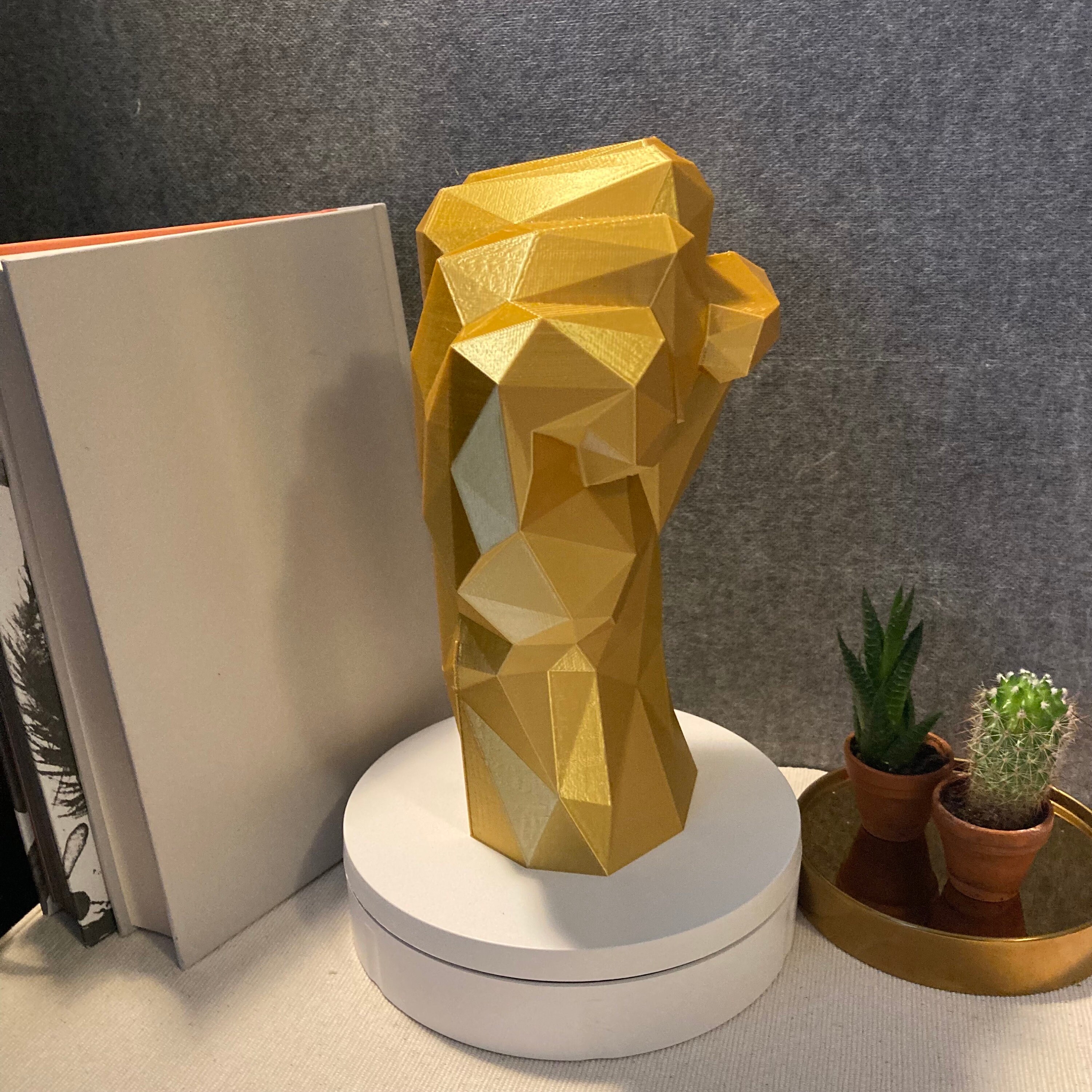 Fist Hand Statue: Low Poly Geometric Hand Gesture - Nordic Style ...