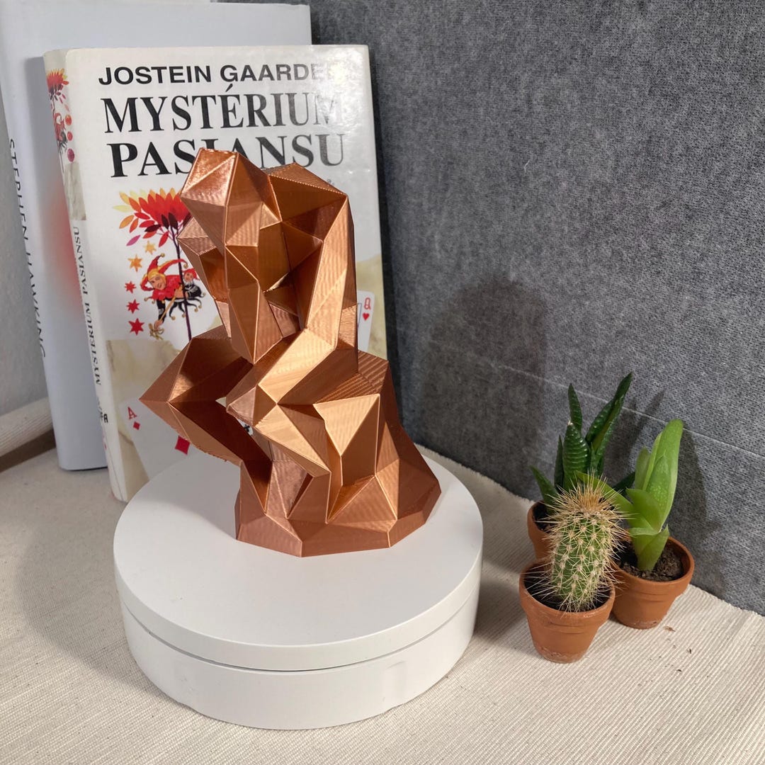 Rodin Thinker Statue | 3D Printed Low Poly Geometric Sculpture | Art ...