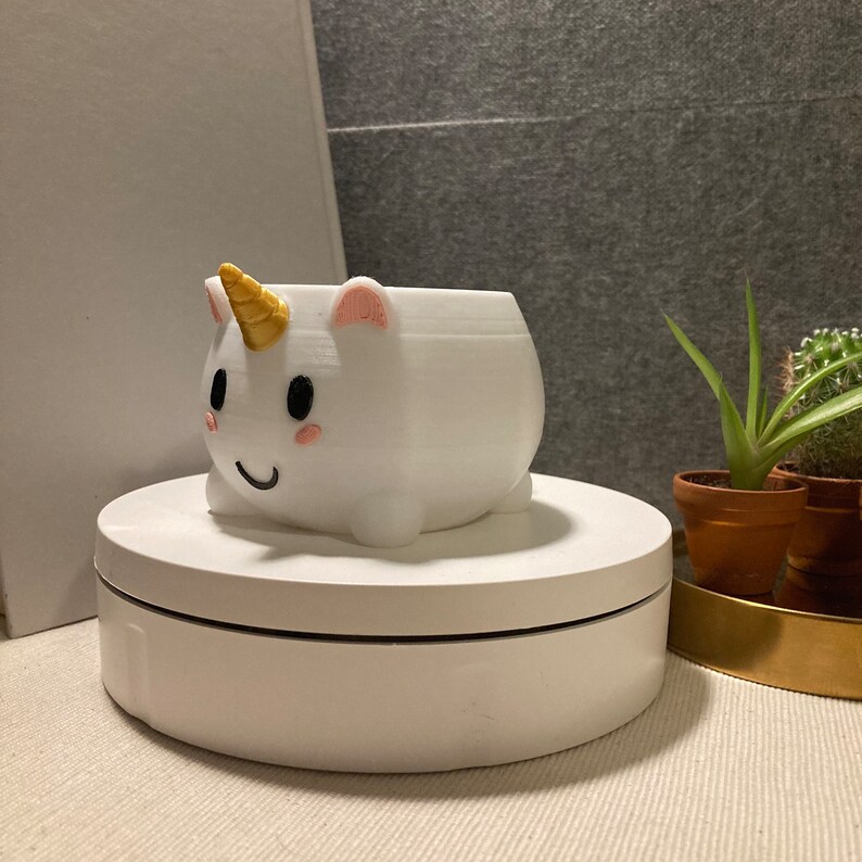 Unicorn Flower Pot 3D Printed Children's Cute Planter for Decoration ...
