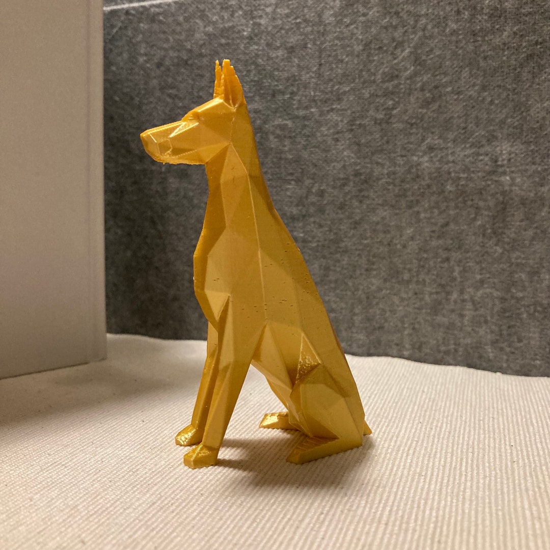 Doberman Sculpture Low Poly Geometric Doberman Pinscher Statue Figurine ...