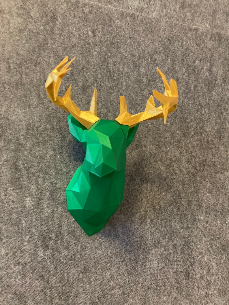 Low Poly Deer Head Wall Mount: 3D Printed Faux Taxidermy - Etsy