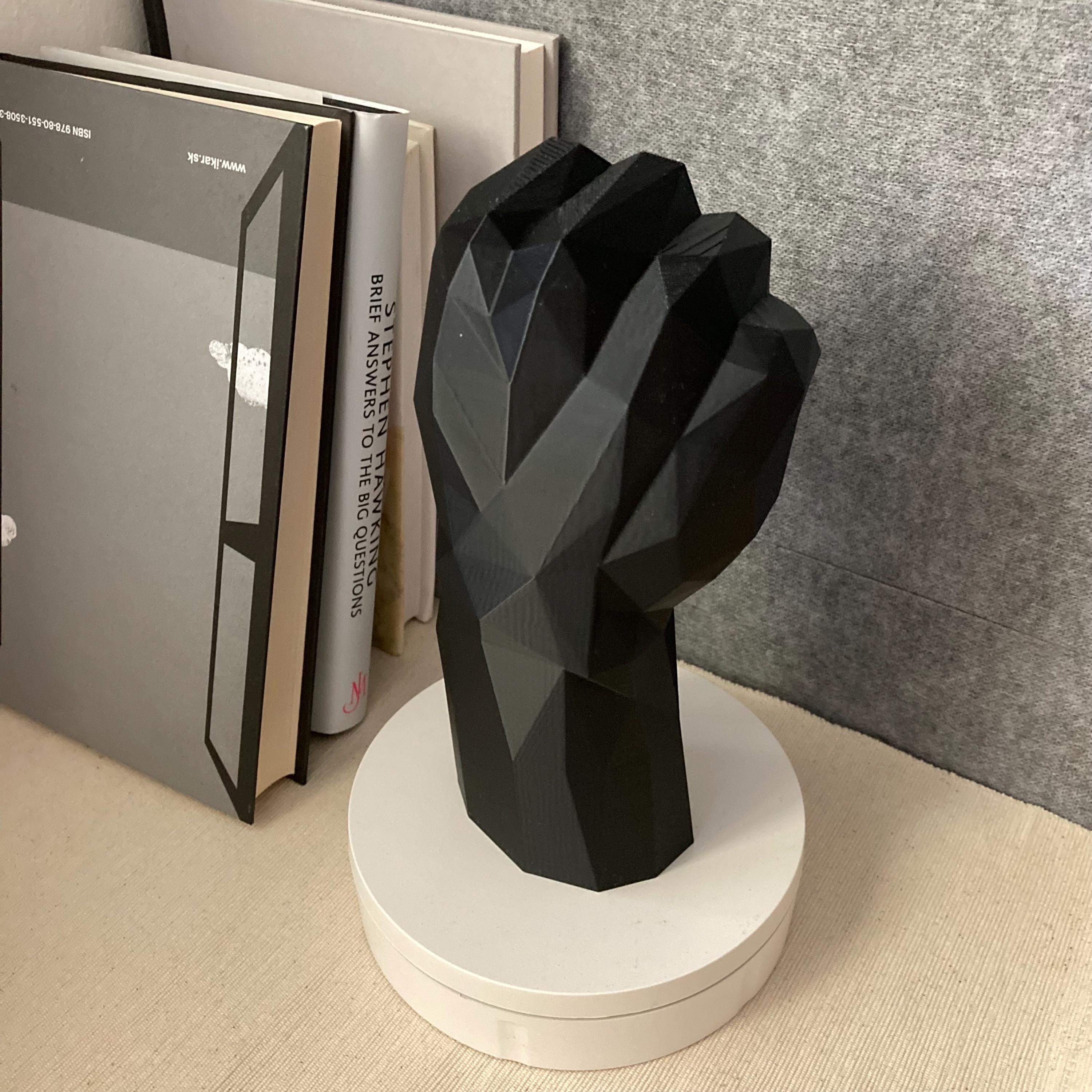 Fist Hand Statue: Low Poly Geometric Hand Gesture - Nordic Style ...