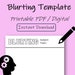 Blurting Template for Revision Template for iPad Template for Student ...