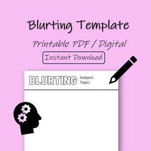 Blurting Template for Revision Template for iPad Template for Student ...