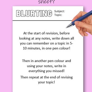 Blurting Template for Revision Template for iPad Template for Student ...