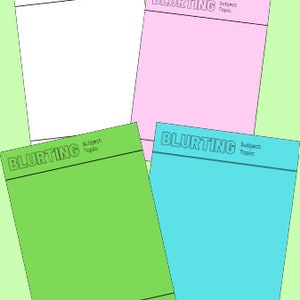 Blurting Template for Revision Template for iPad Template for Student ...