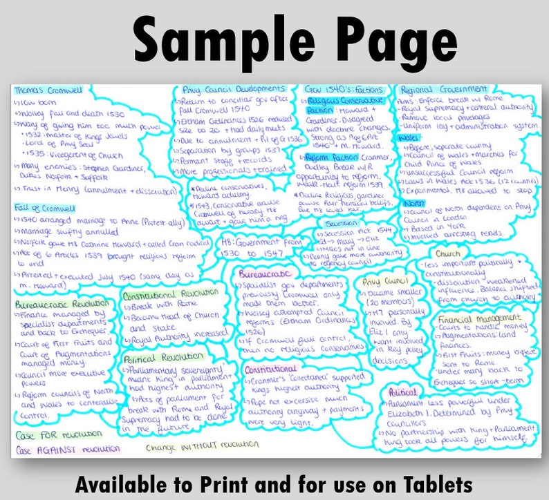 A Level History Revision Guide for Alevel History Tudor Study Note for ...