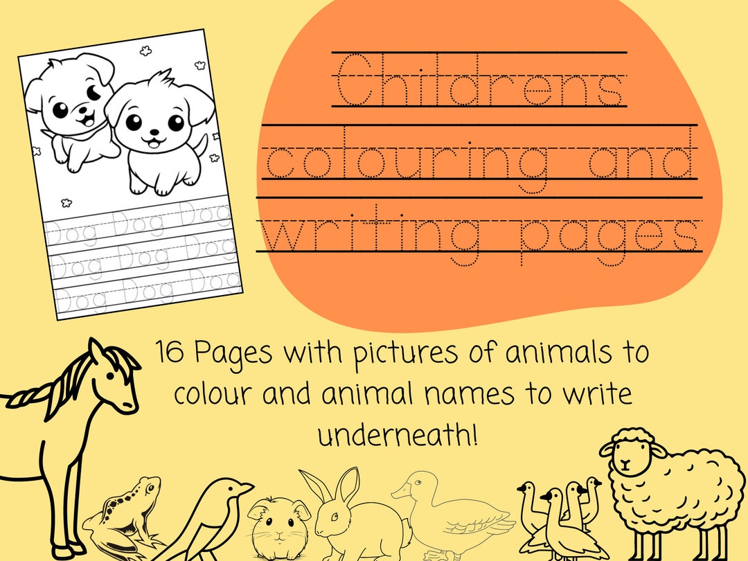 Kids Colour and Write Pages for Children Colouring and Writing ...