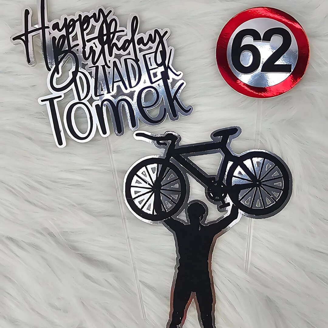Custom Bike Cake Topper Personalized Bicycle Cake Decoration Cyclist ...