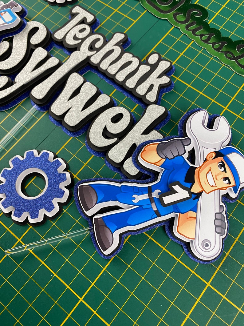 Auto Mechanic Cake Topper With Tools Personalized KFZ Torten Topper ...