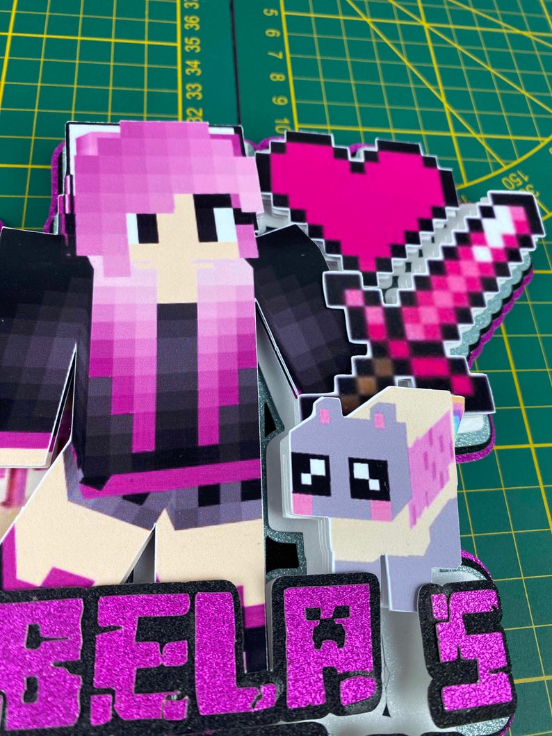 Cake Topper Minecraft I Girl Minecraft I Tortenstecker I Tortendeko I ...