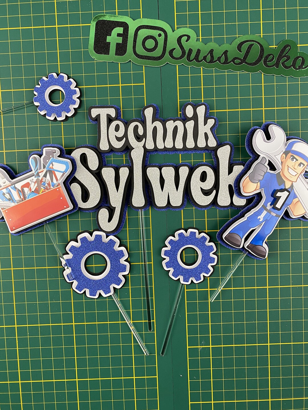 Auto Mechanic Cake Topper With Tools Personalized KFZ Torten Topper ...
