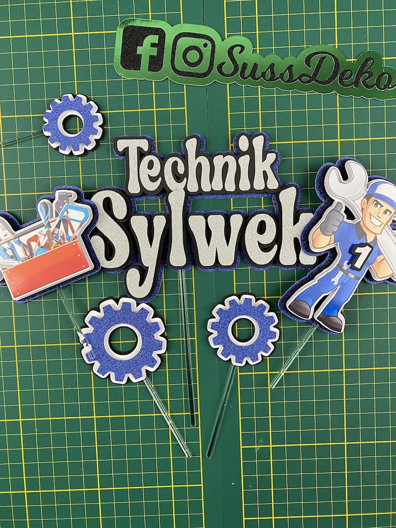 Auto Mechanic Cake Topper With Tools Personalized KFZ Torten Topper ...