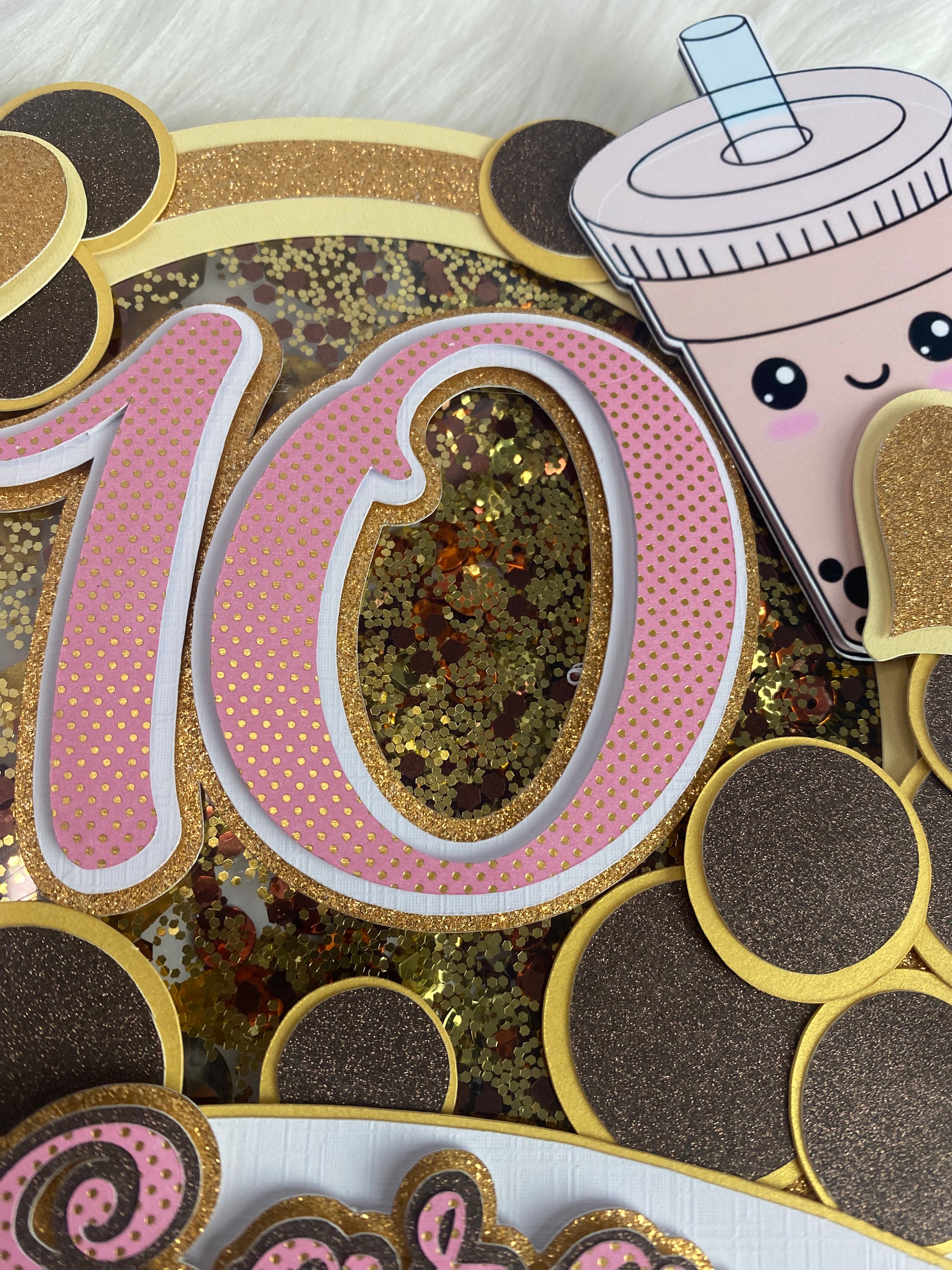 Bubble Tea Cake Topper, Motiv Tortendekoration Im Kawaii, Dekoration ...