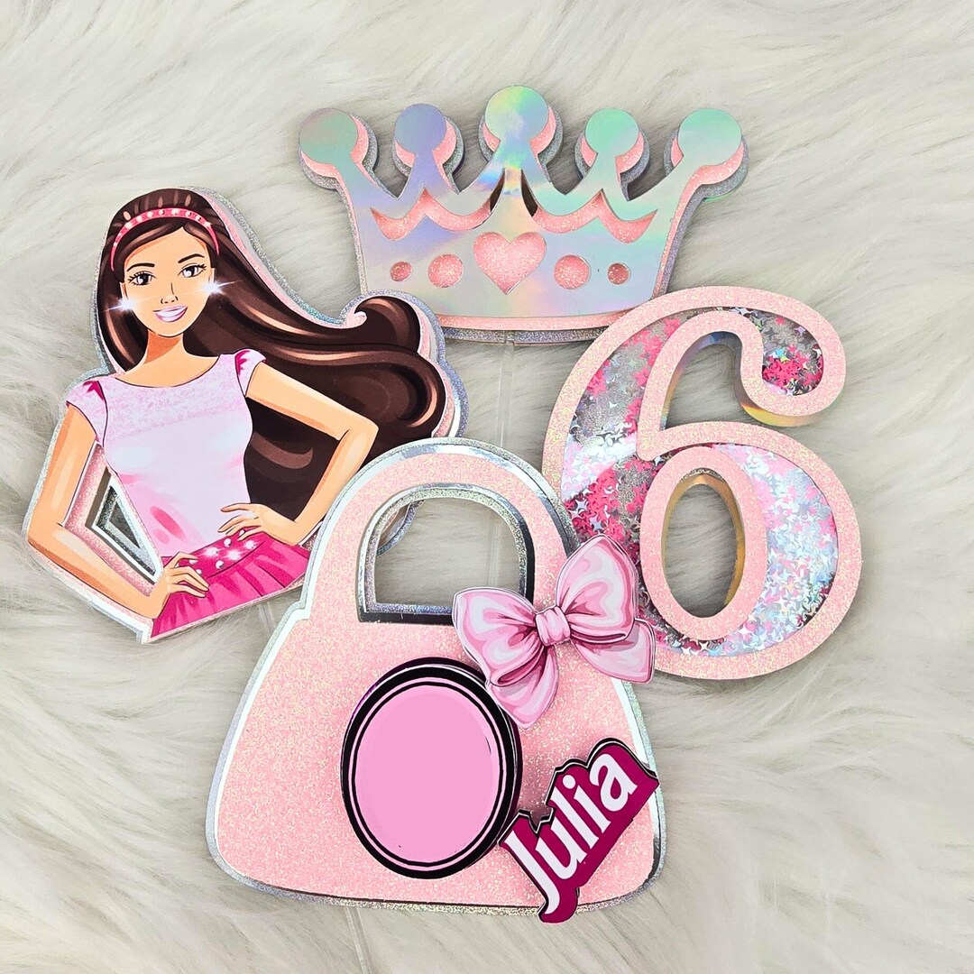 Custom Doll Cake Topper, Princess Birthday Party Decoration in Pink - Etsy