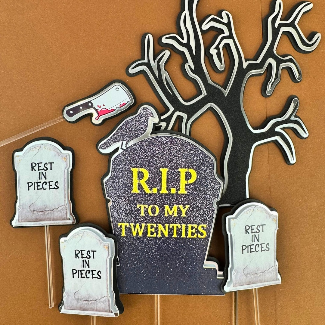 20th Birthday, 30th Birthday, RIP Cake Topper, RIP Twenties, Funny Cake ...