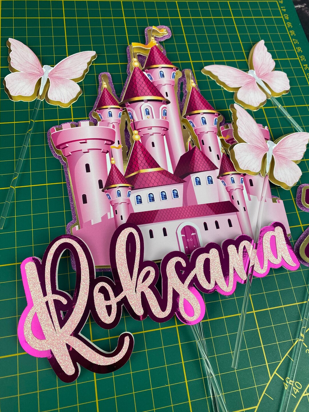 Princess Castle Personalized Cake Topper for Girl's Birthday Party - Etsy