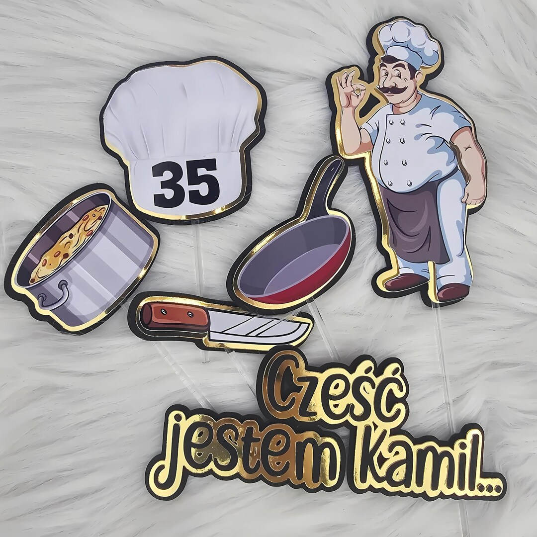 Chef Cake Topper, Cook Cake Decoration. Cook Theme Cake, Custom Cake ...