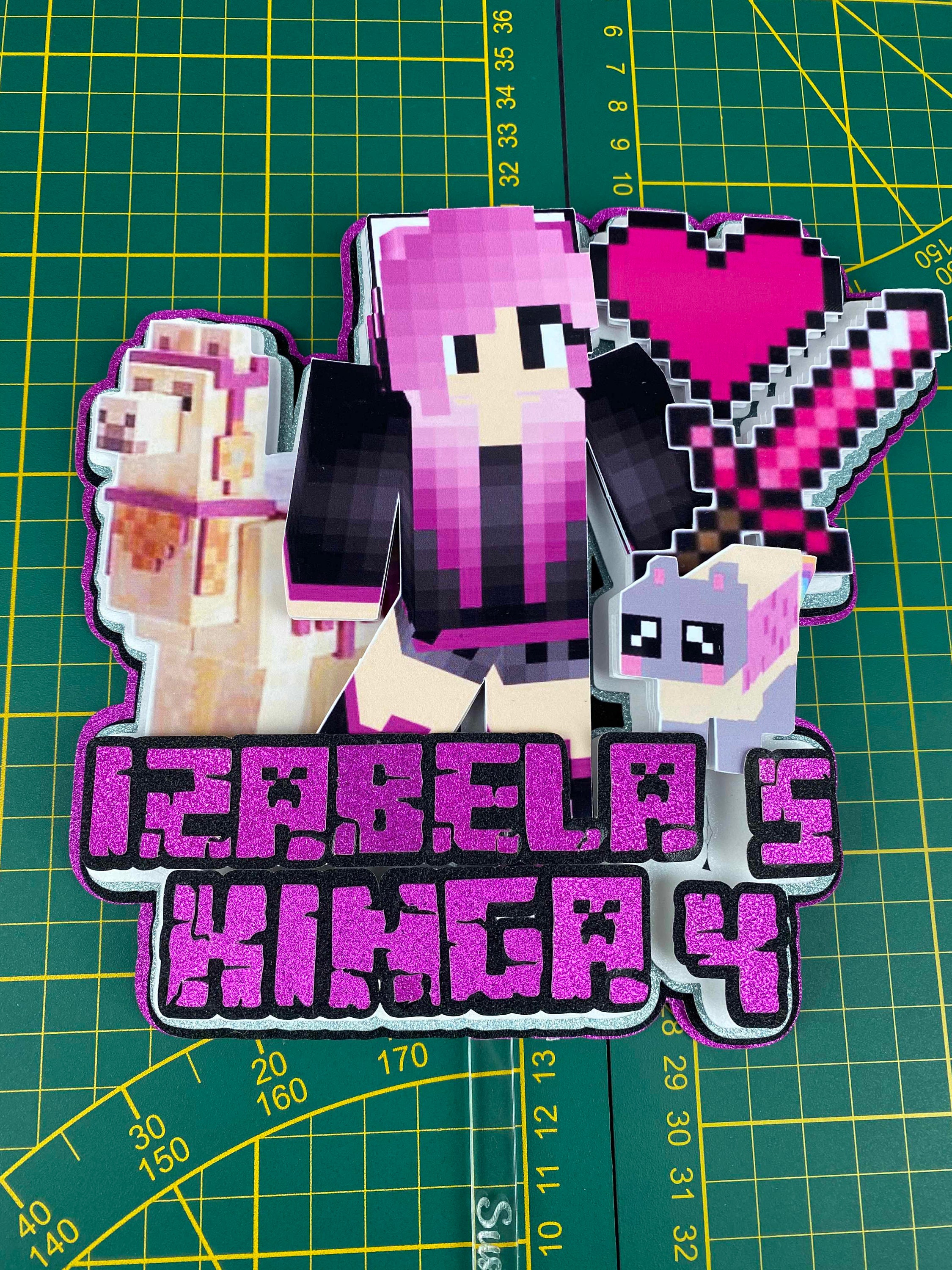 Cake Topper Minecraft I Girl Minecraft I Tortenstecker I Tortendeko I ...