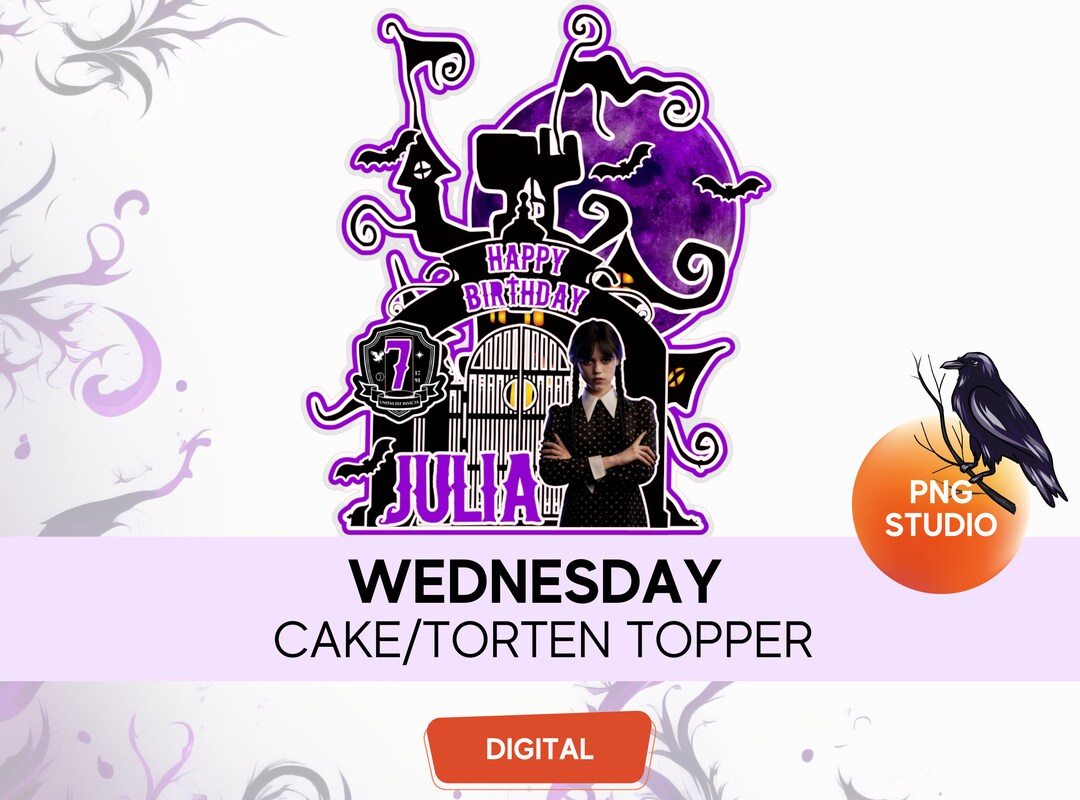 Wednesday Cake Topper Wednesday DIY Cake Topper Wednesday Digital ...