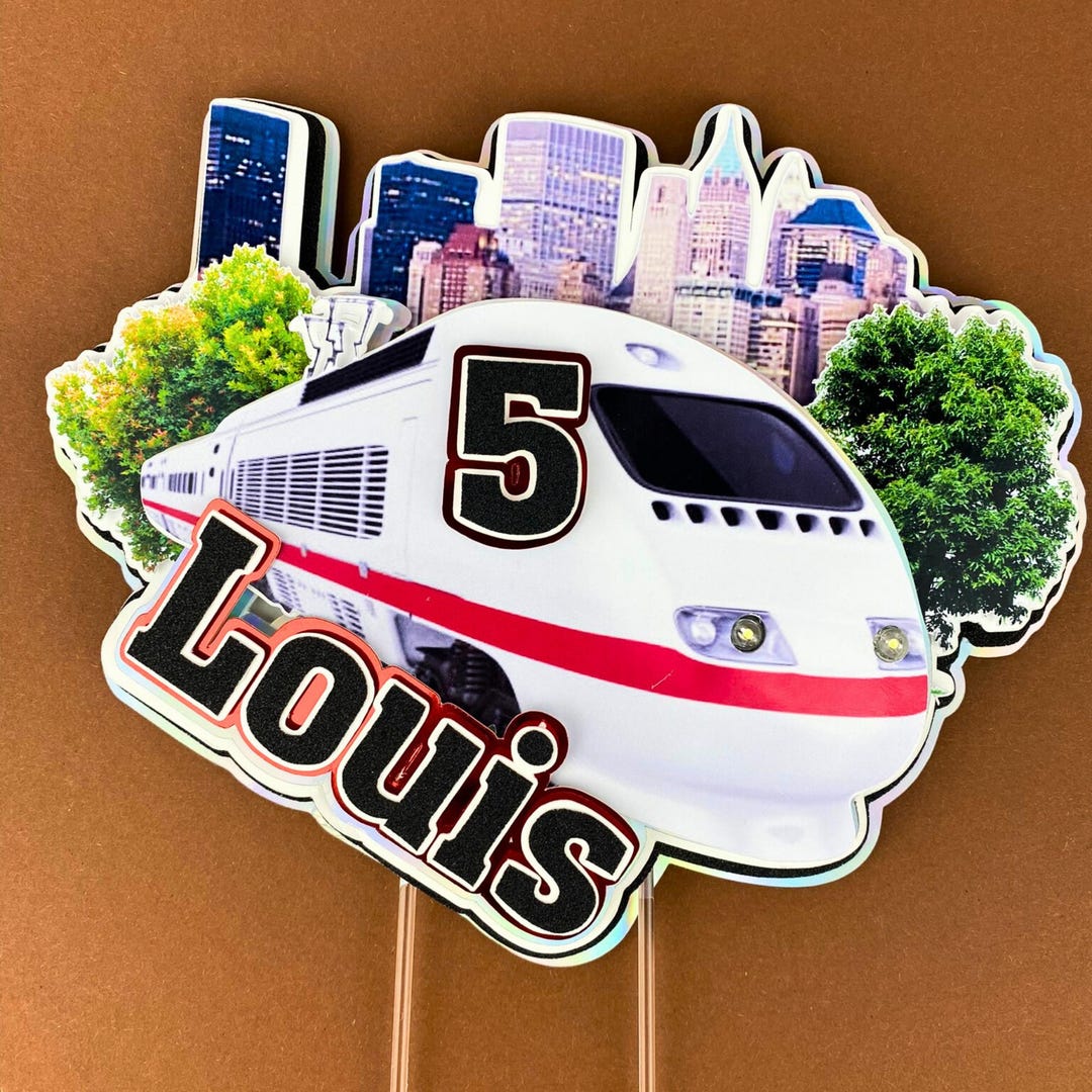 Train Cake Topper, Custom Cake Topper, Lokomotive Cake Decoration, LED ...