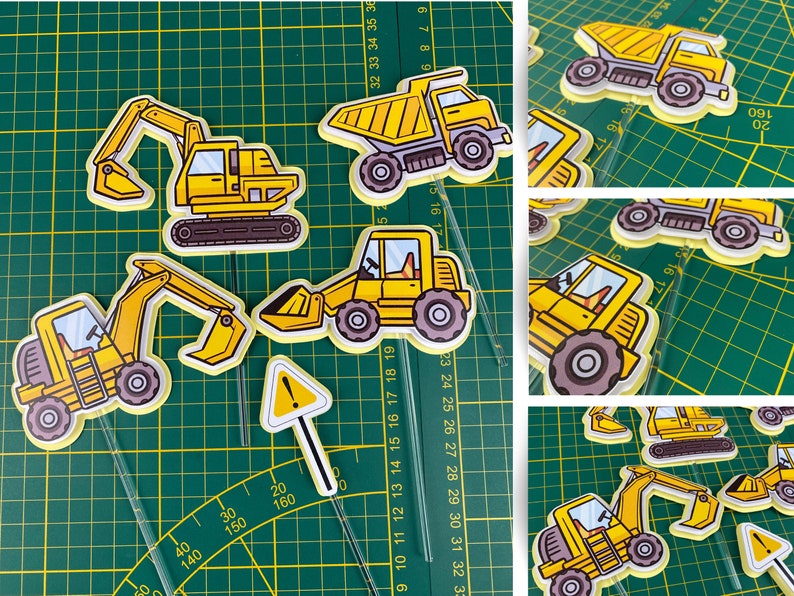 Construction Cake Topper Bulldozer Topper Construction Birthday Party ...