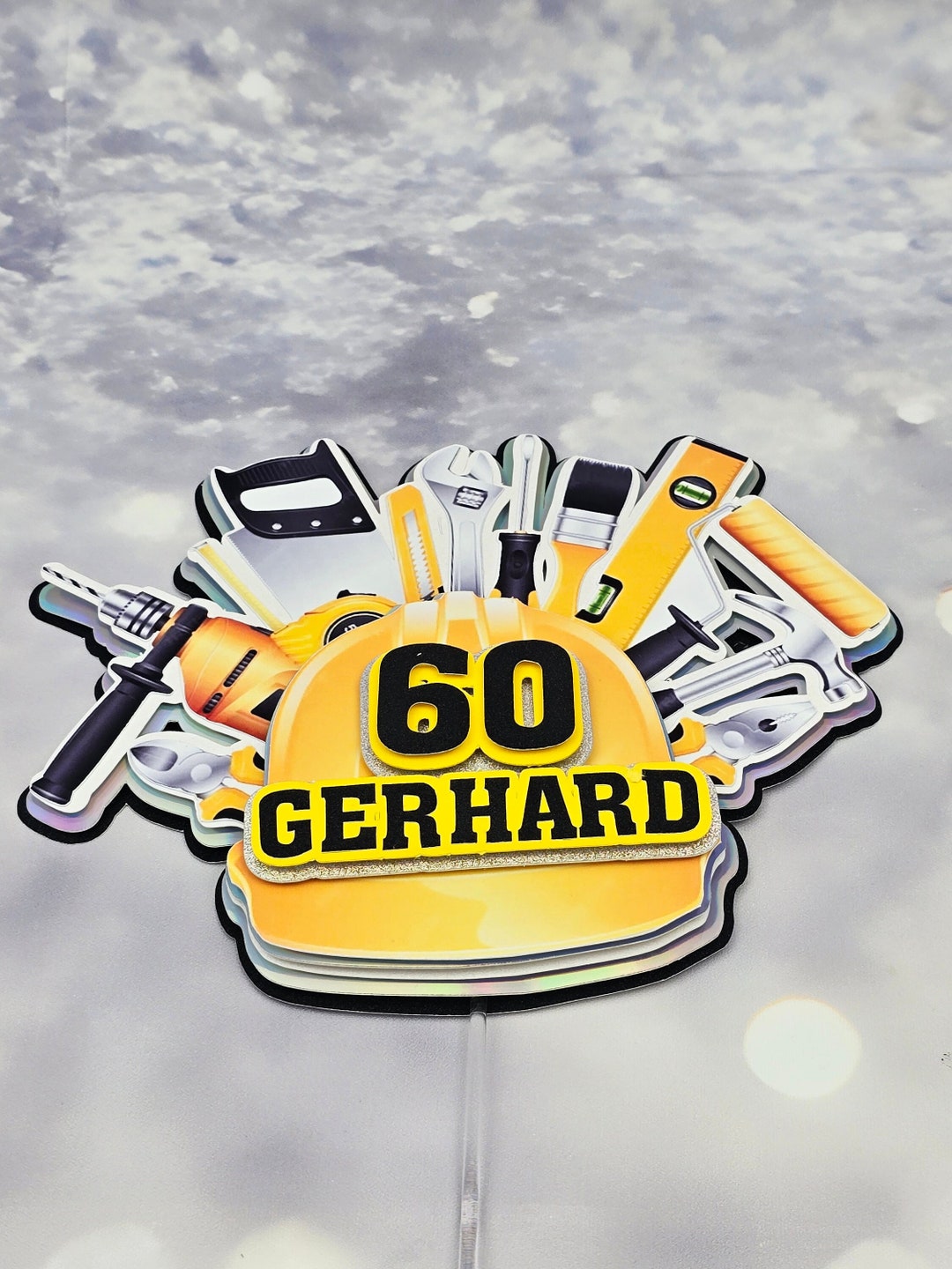 Construction Cake Topper, Customizable Birthday Cake Topper for ...