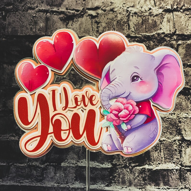 I Love You Cake Topper I Happy Valentinstag Cake Topper I Valentines ...