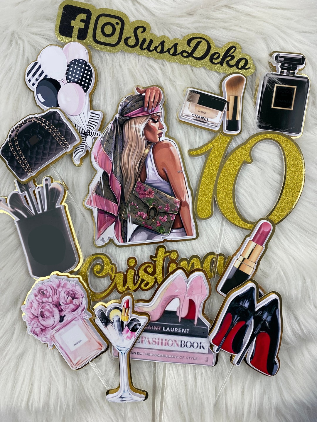 COCO Chanel Cake Topper Set I Fashion Cake Decorations I Chic - Etsy UK