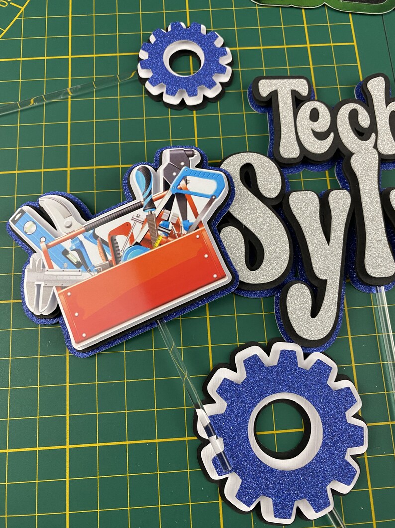 Auto Mechanic Cake Topper With Tools Personalized KFZ Torten Topper ...