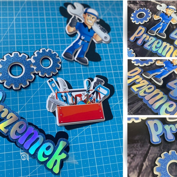 Auto Mechanic Cake Topper - Etsy