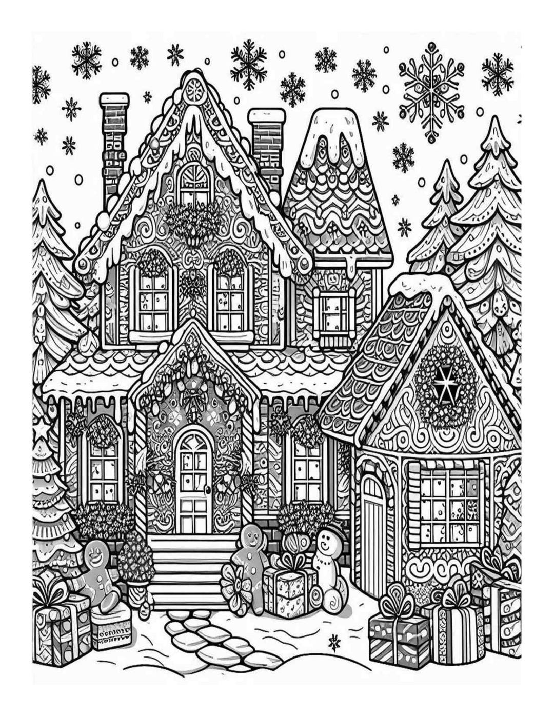 ONLY 1 LEFT in Stock:christmas Gingerbread House Coloring Book for ...