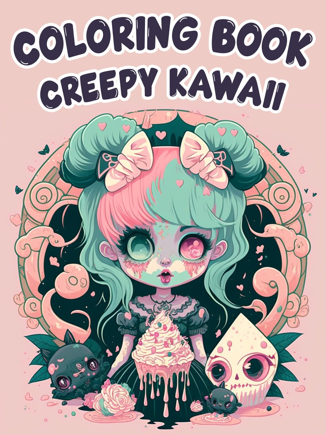 ONLY 1 LEFT in Stock Cute and Creepy Kawaii Horror Pastel Coloring Book ...