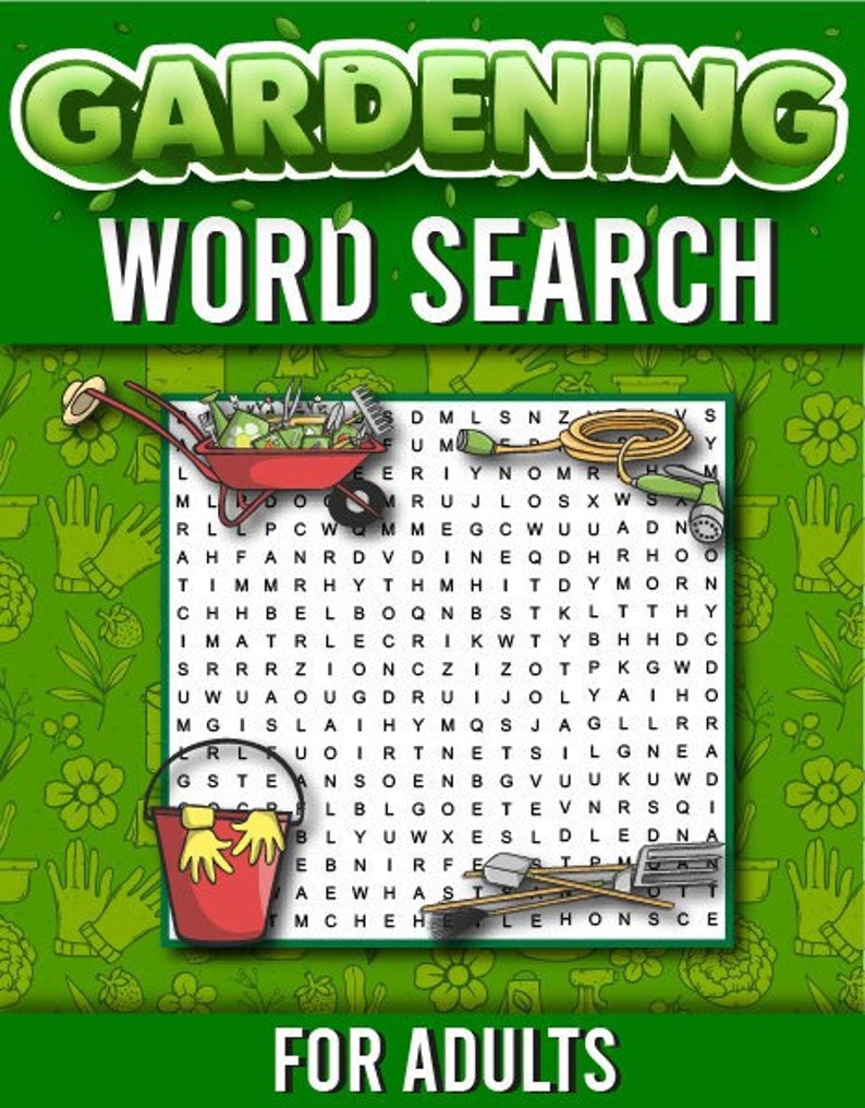 ONLY 1 LEFT in Stock Printable Gardening Word Search for Adults ...