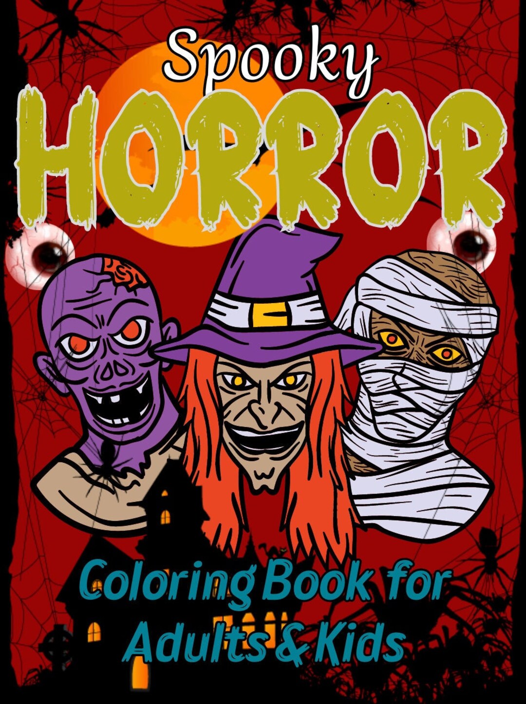 ONLY 1 LEFT in Stock Spooky Horror Coloring Book for Adults and Kids ...