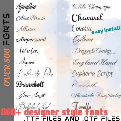 BIGGEST FONTS BUNDLE 800 Designer Fonts Different Style - Etsy
