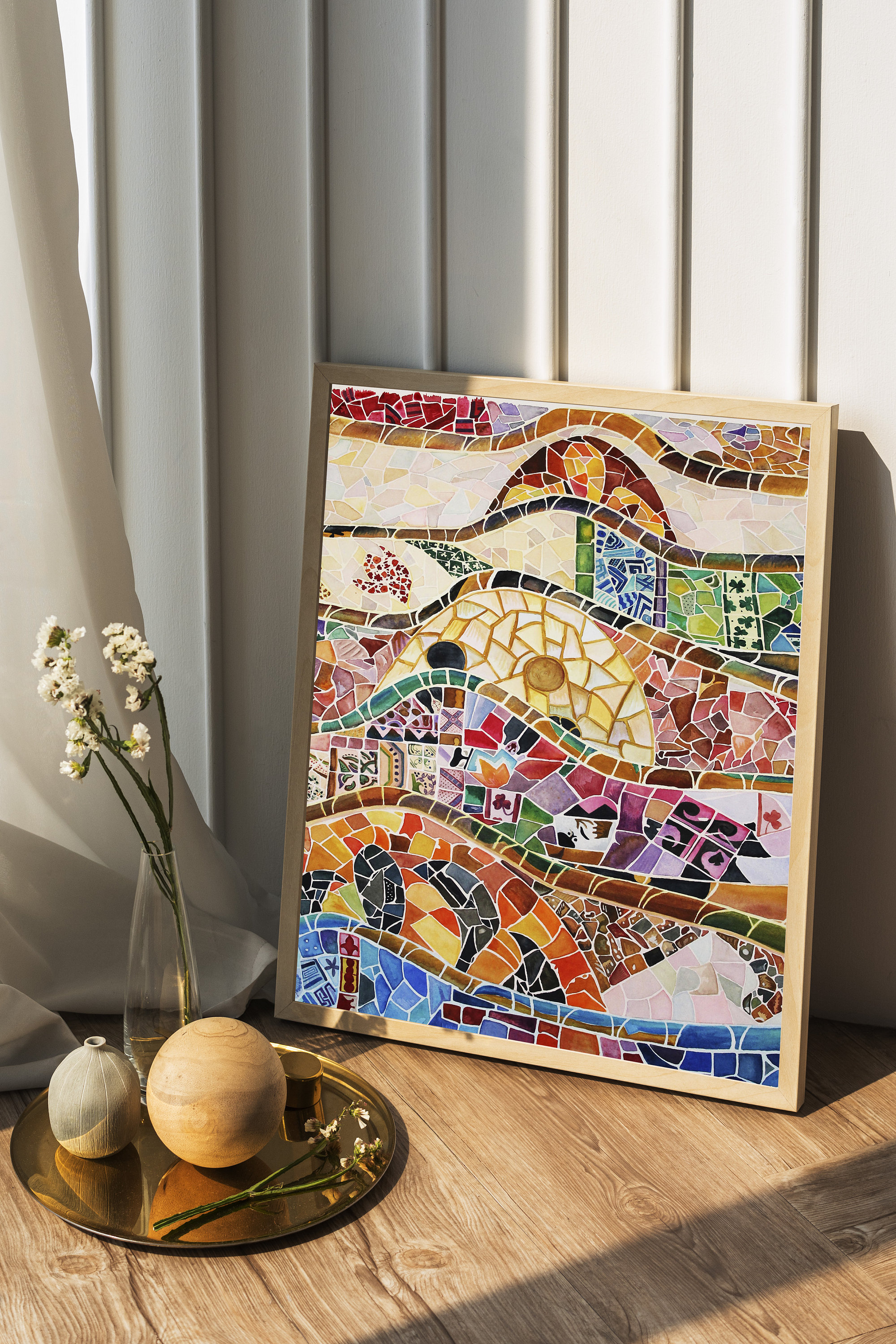 Antoni Gaudí Mosaic/ Canvas Wall Art / Luxury Decor for Room / - Etsy