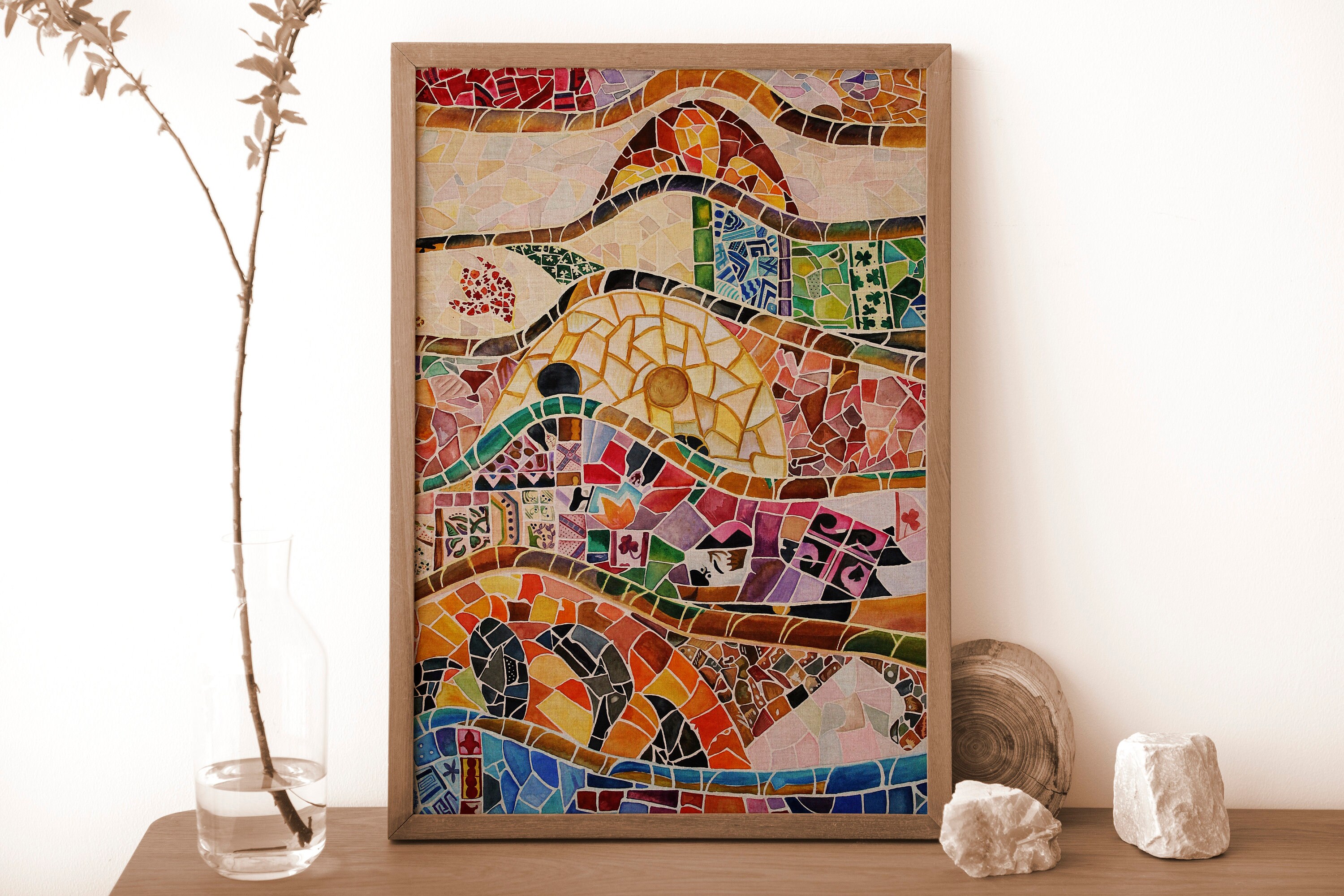 Antoni Gaudí Mosaic/ Canvas Wall Art / Luxury Decor for Room / - Etsy
