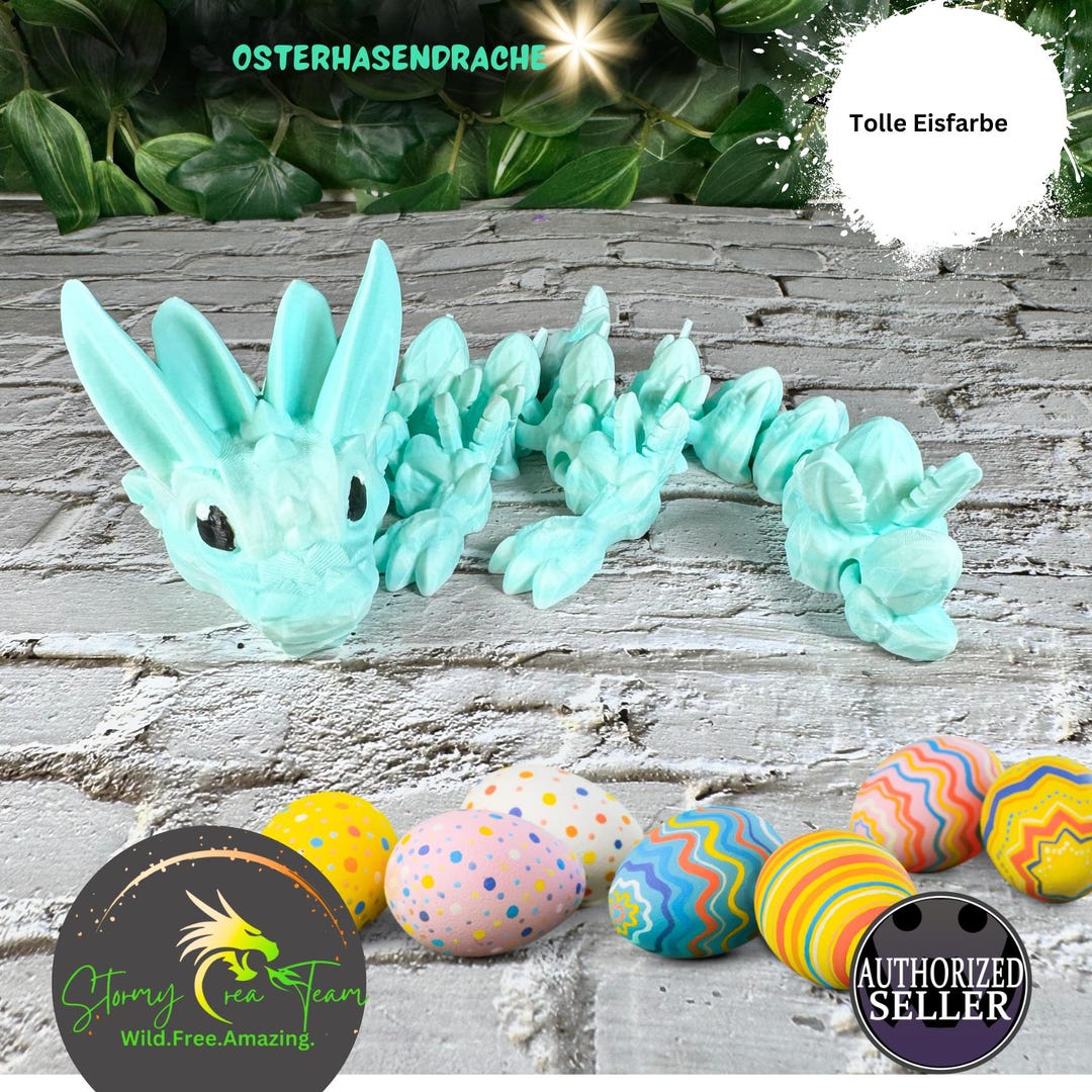 Easter Bunny Dragon, Spring Dragon, 3D Printed Sensory Toy, Fairy ...