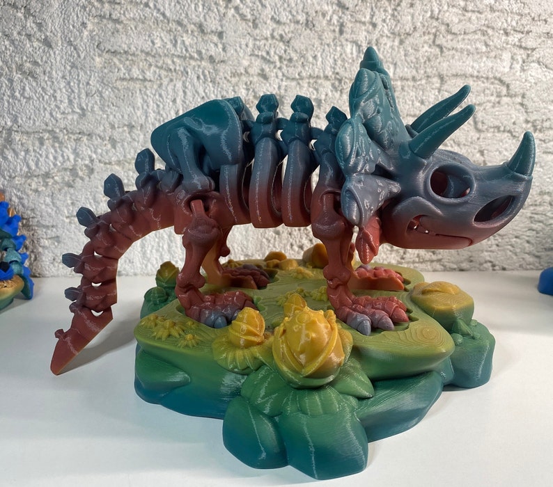 Flexi Factory Triceratops Dinosaur Joint Toy Unique Dino Lover - Etsy